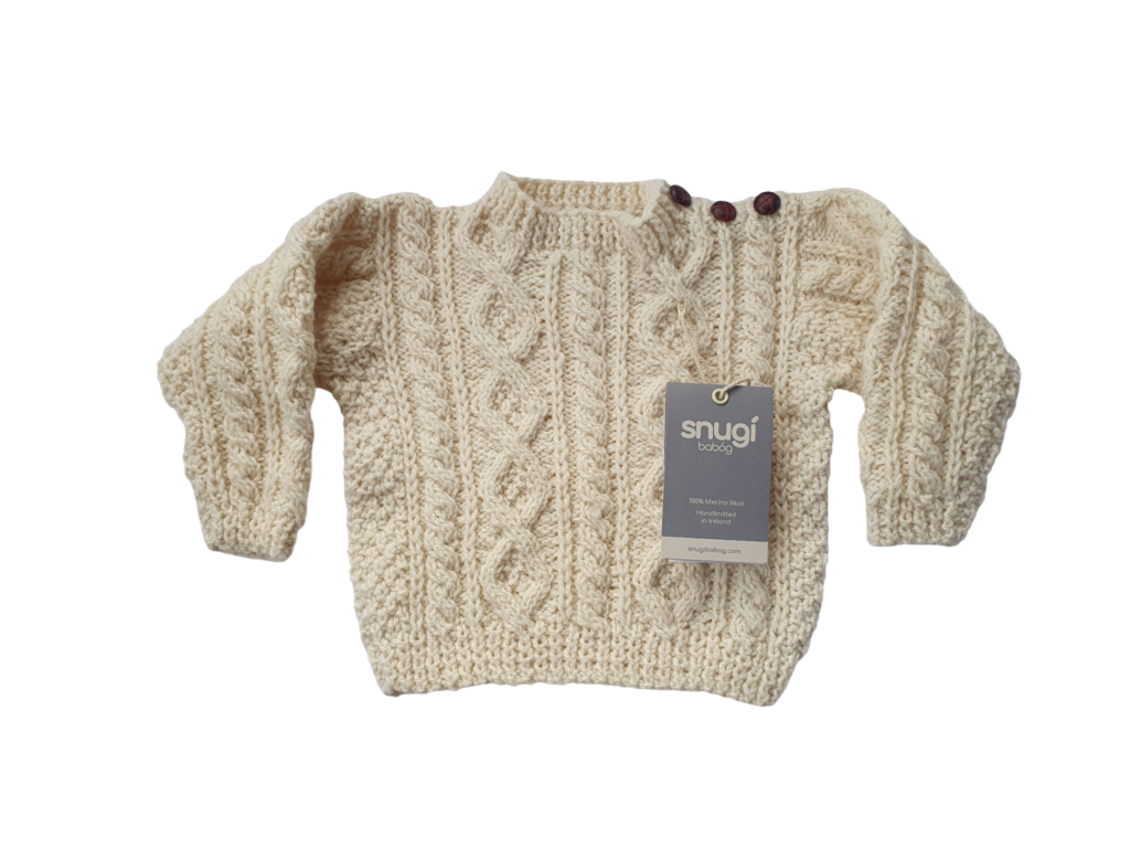 Handknitted Baby Aran Sweater - Cottage Handcrafts