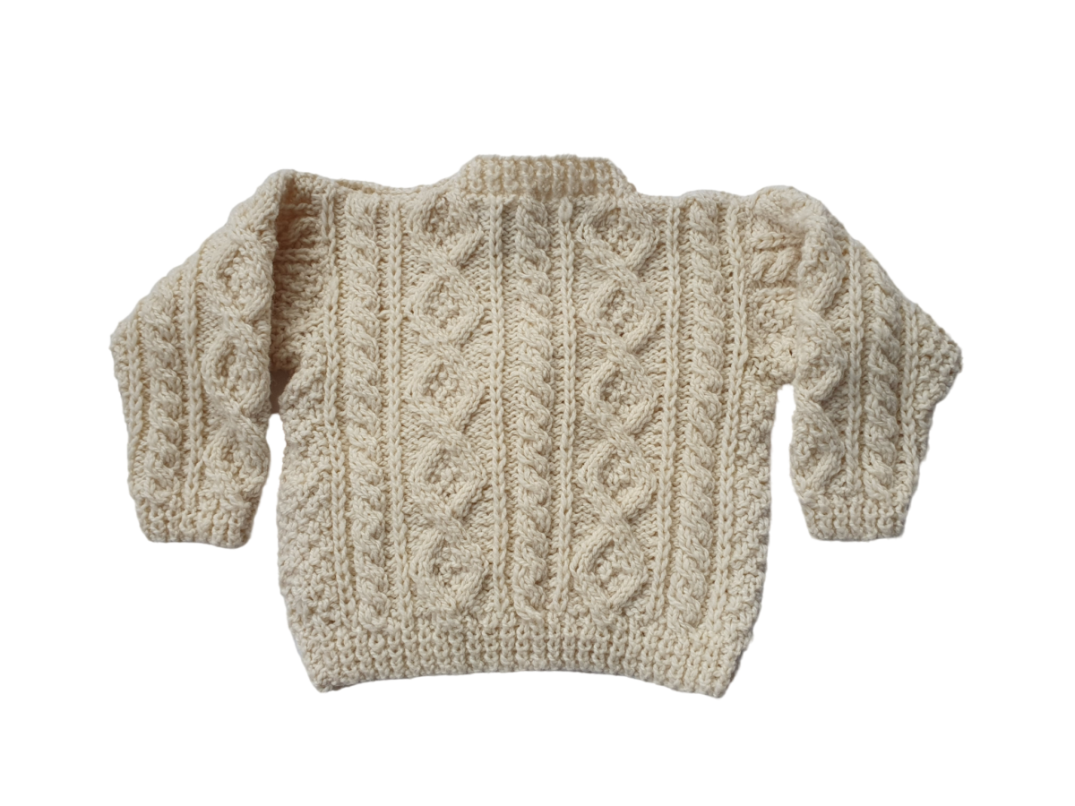 Handknitted Baby Aran Sweater - Cottage Handcrafts